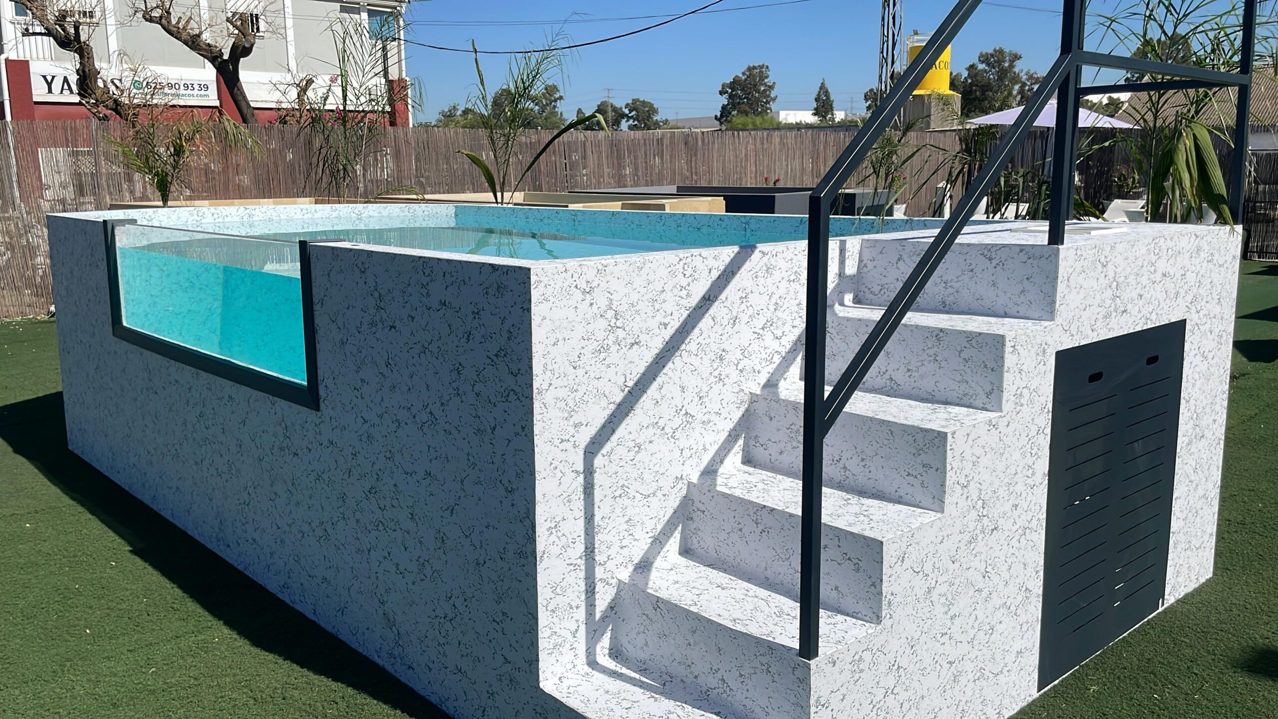Piscina Elevada de patio CURVA de 5,40x2,5m (0001/PC DH) | Newater